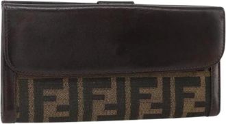 Fendi Portefeuille long en toile Zucca Pre-owned - Femme - Pre-owned - Noir - Taille: ONE Size