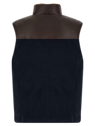 Brunello Cucinelli Paneled Feather-Padded Vest - Navy