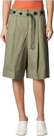 Roberto Collina Femme, Shorts, Vert, Taille: 36 FR Pantalon Court Style Militaire