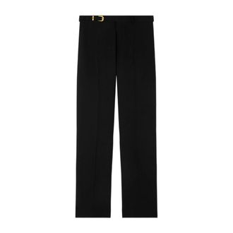 Versace Schwarze Hose mit Goldfarbener Schnalle - - Trousers - Herren - Schwarzk - L