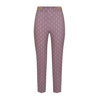 Elisabetta Franchi Pa-006-36E2 Gerade Krepphose - - Trousers - Damen - Lila - L