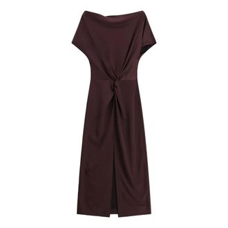 Imperial Robe Longue Asym&eacute;trique - Femme - Robes - Brun - Taille: 36 FR