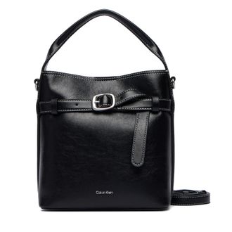 Calvin Klein Handtasche Calvin Klein Buckle Mini Bucket Crossbody LV04F3550G Schwarz