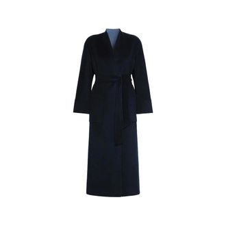 Max Mara Femme, Manteaux, Bleu, Taille: 36 FR Belted Manteaux