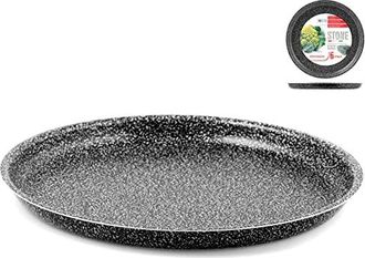 hOme Home Stone Runde Pizzaform, Antihaft, Stein, Anthrazit, 36 cm