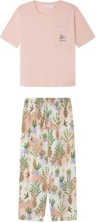 Women'secret Capri Pyjama Weekly Hope pour Femme, Rose, M