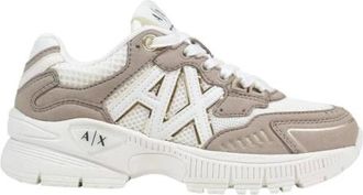 A|X Armani Exchange Femme, Chaussures, Brun, Taille: 37 EU Lace-Up Elastane Polyamide Baskets