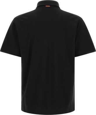 Ermenegildo Zegna Cotton Polo Shirt - Black