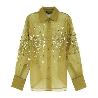Retrof&ecirc;te Quilly Bestickte Bluse - - Blouses & Shirts - Damen - Gr&uuml;n - M