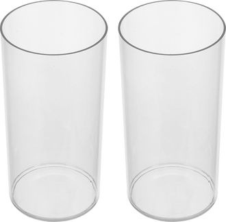 Cabilock 2 St&uuml;ck Zylindrische Blumenvase aus Bruchfestem PET Kunststoff 10X20cm Transparente Innenraum Dekoration f&uuml;r Tisch Schlafzimmer und K&uuml;che