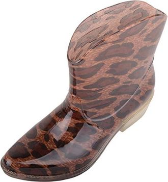 Absolute Footwear Absolute Footwear Bottes de pluie imperm&eacute;ables pour femme style cowboy, l&eacute;opard, 37 EU