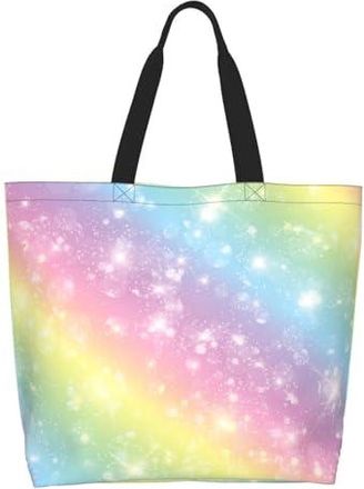 Generic Cheval Pastel Mignon Et Color&eacute; Rainbow De La Mer Sac Fourre-Tout Pliable Sacs De Courses D&eacute;contract&eacute; Sac A Main Femme Pour Quotidienne Shopping Gym