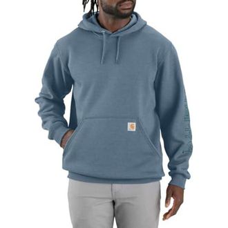 Carhartt Work in Progress Sweat Graphique Ample &agrave; Poids Moyen avec Logo sur la Manche pour Homme, Thundercloud Heather, Medium