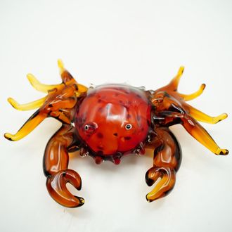 Cristalica Glasfigur Krebs Höhe ca. 6cm/Länge ca. 25cm Handarbeit
