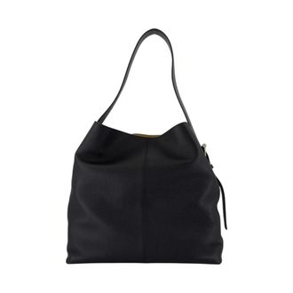 Alexander McQueen Schwarze Leder T-Bar Shopper Tasche - - Bags - Damen - Schwarzk - ONE SIZE