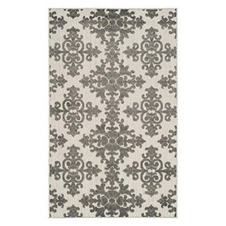 Safavieh Traditionell Teppich für Wohnzimmer, Esszimmer, Schlafzimmer - Cottage Collection, Kurzer Flor, Creme und Grau, 244 X 340 cm