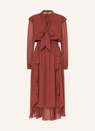 HUGO BOSS Kleid Domingue Mit Abnehmbarer Schluppe Und Volants rot