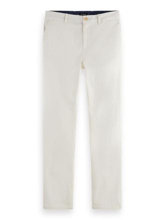 Scotch & Soda Herren Core - Stuart Regular Slim Fit Stretch Cotton Chino Pants, Off White 0001, 33W / 32L EU