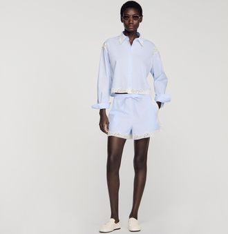 Sandro Hemd mit Spitzendetails