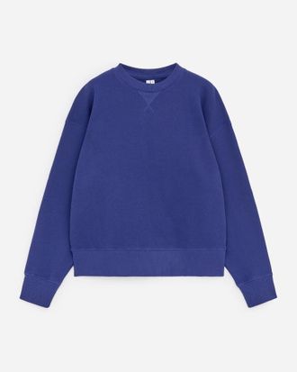 Arket Lockeres Sweatshirt Aus Frottee -Blau