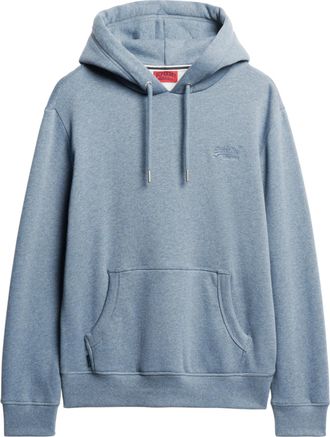 Superdry Herren Essential Hoodie mit Logo Blaugrau Meliert S
