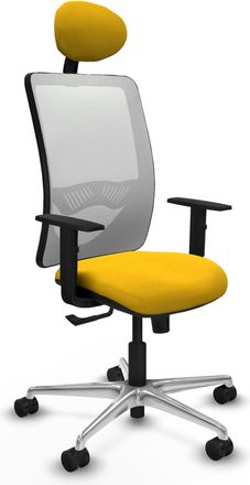 Piqueras y Crespo Schreibtischstuhl mit Rollen Zulema mit 1D-Armen, h&ouml;henverstellbarer Lendenwirbelst&uuml;tze und festem Kopfteil, ausgestattet mit 3 Positionen und Schneid