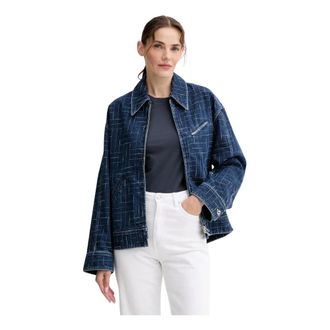 Kenzo Femme, Vestes, Bleu, Taille: 38 FR Veste de travail en denim japonais Weave