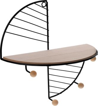 BESPORTBLE Nordisches Wandregal und Eisen mit Haken Wandorganisator zur Aufbewahrung und Dekoration Stabiles Lagerregal f&uuml;r Wohnzimmer und Schlafzimmer