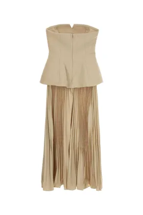 Self Portrait Womens Beige Stretch Gabardine Dress Abiti