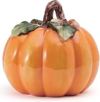 Fitz and Floyd Harvest Halloween-Kürbis-Figur, Keramik, 19 cm