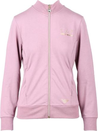 Emporio Armani Emporio Armani Ea7, Femme, Sweatshirts et sweats &agrave; capuche, Rose, Taille: 38 FR Felpa Sottile Zip