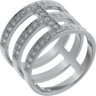 Orphelia Damen-Ring 925 Silber rhodiniert Zirkonia transparent Brillantschliff Gr. 52 (16.6)-ZR-7125/52