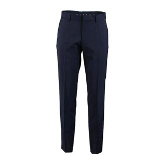 HUGO BOSS Homme, Pantalons, Bleu, Taille: M Pantalon Bleu Coupe Slim en Laine M&eacute;lang&eacute;e