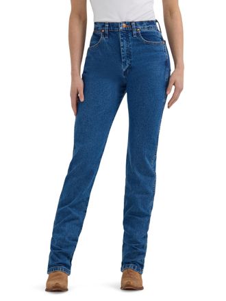 Wrangler Damen Stretch Cowgirl-Schnitt, Schmale Passform, Hoher Bund Jeans, Stonewash, 5W x 30L