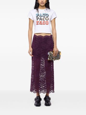 Paco Rabanne Lace Scalloped Skirt - Purple