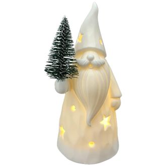 Matches 21 S&uuml;&szlig;er LED Weihnachtsmann Dekofigur f&uuml;r innen - Nikolaus Weihnachtsdeko Hygge Batterie Wohnzimmer & Fensterbank in 14 x 6,5 cm - Moderne Weihnachtsfigu