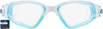 Cressi Clear Eyes Silikon-Schwimmbrille - Ergo-Sitz zum Schwimmen - Antibeschlag für Triathlon - UV-Schutz Schwimmbrille Damen & Herren - Weiß/Aquamarin Klar