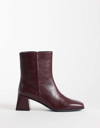 London Rebel Delta mittelhohe Stiefeletten in Burgunderrot