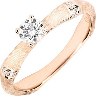 Edenly Verlobungsring Heiliger Urwald - 0.2 Karat Diamant - 18 Karat gebürstetes Rotgold