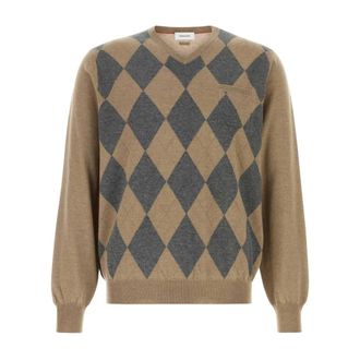 Ferragamo Sanmelchamel V-Ausschnitt Pullover - - Knitwear - Herren - Beige - L