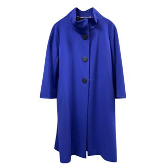 Escada Blue Fine Wool Overcoat Size L