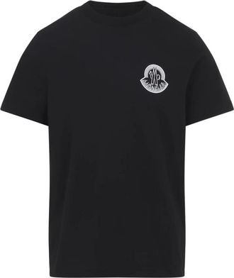Moncler Homme, Tops, Noir, Taille: 2XL SS T-Shirt