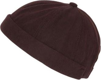 Nyls Cr&eacute;ation Bonnet Docker Velours Marron en Coton Look Marin Miki Kerouak - Taille Unique - Marron