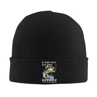 Generic Bonnet Thermo O-Fish-Ally A Pris Sa Retraite en 2026, P&ecirc;cheur De Bar. Unisexe Chapeau Tricot&eacute; Doux Bonnet en Tricot pour Homme Shopping Femme