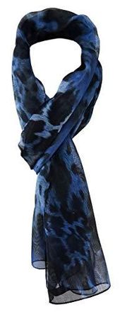 TigerTie Echarpe - Imprimé animal - Femme - Bleu - Taille unique