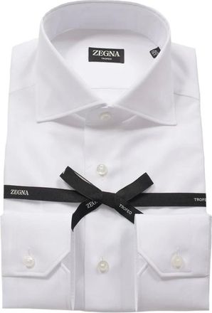 Ermenegildo Zegna Homme, Chemises, Blanc, Taille: 3XL Camicia Sartoriale in Cotone Trofeo Comfort
