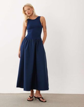 Polo Ralph Lauren robe longue bleu marine