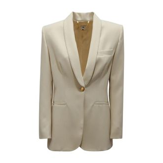 Elisabetta Franchi Gi-090-51E3 Jacket - - Jackets - Damen - Wei&szlig; - L