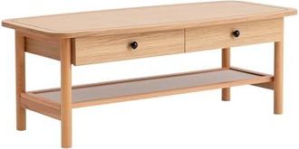 Hanah Home Stylish Coffee Table, 120 cm x 55 cm x 45 cm | 100% MDF, Natural & Wooden Finish | Perfect for Living Room & Modern Decor, Durable & Elegant Design