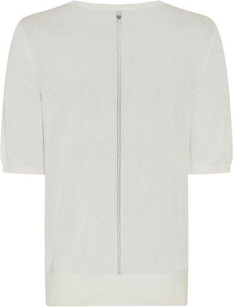 HUGO BOSS Kurzarmpullover Fiaffu Premium Damenmode mit Lochmuster, Kaschmir-Anteil